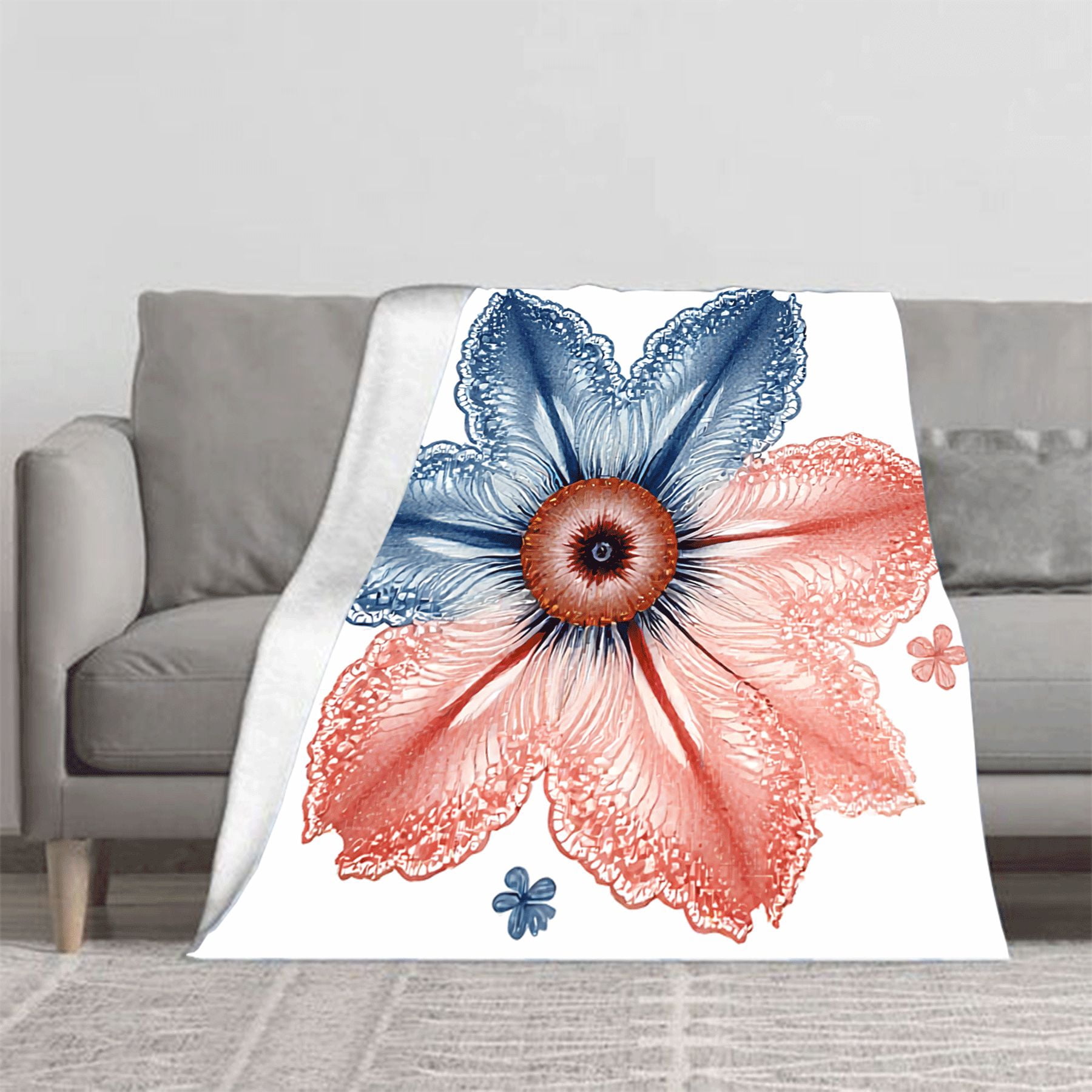 Durable Soft Flannel Blanket - Cozy Floral Design Warm & Stylish for ...