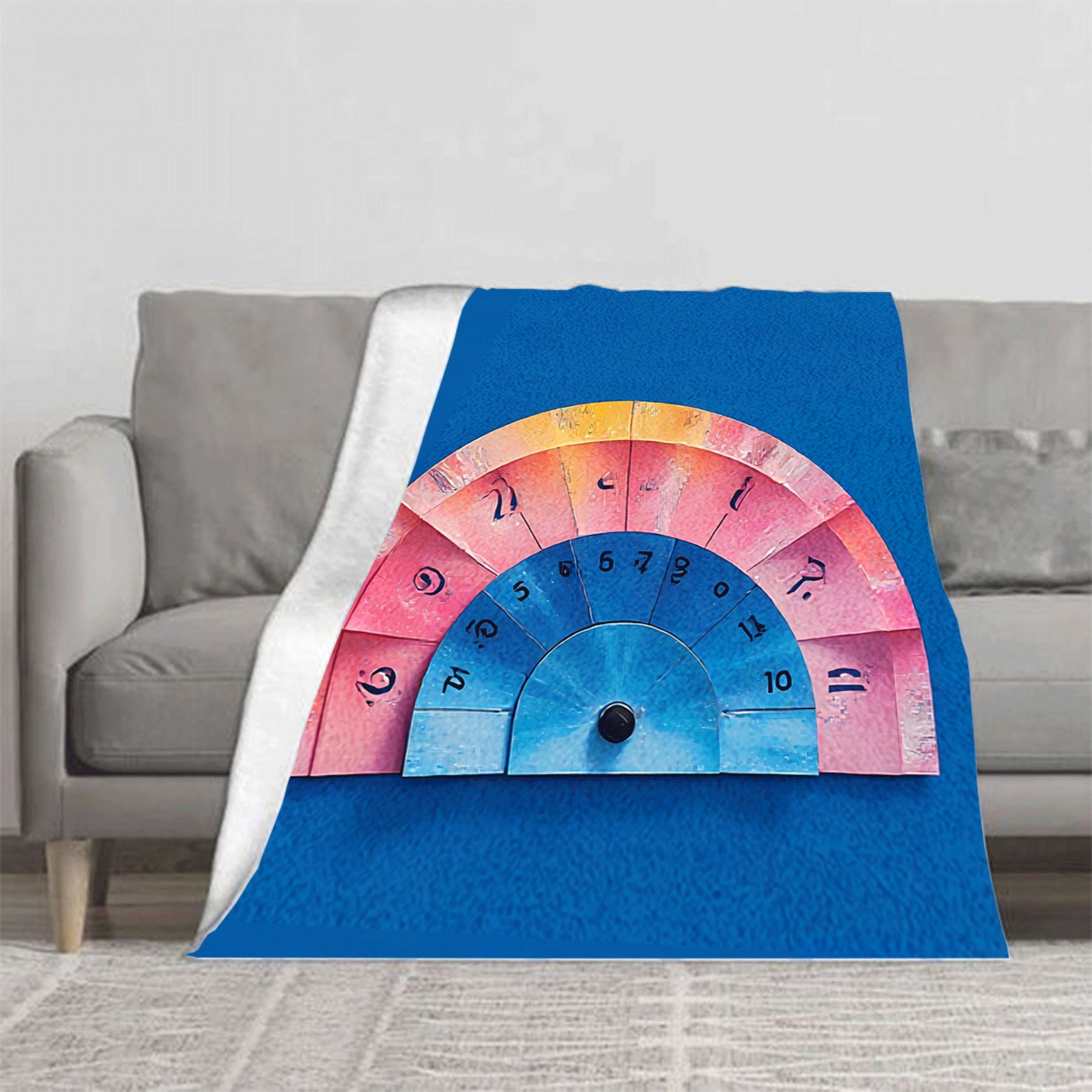 Durable Soft Flannel Blanket - Cozy Gradient Pattern in Pink Orange ...