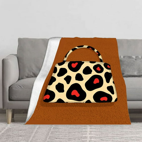 Durable Soft Flannel Blanket - Cozy Print with Black Spots & Red Hearts ...
