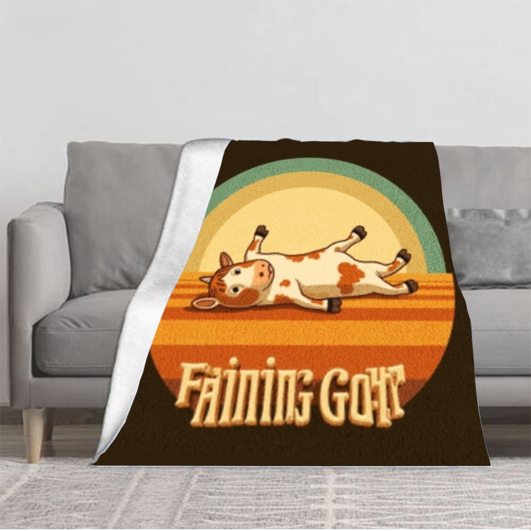 Durable Soft Flannel Blanket - Cozy Warm Design with Cartoon Cow ...