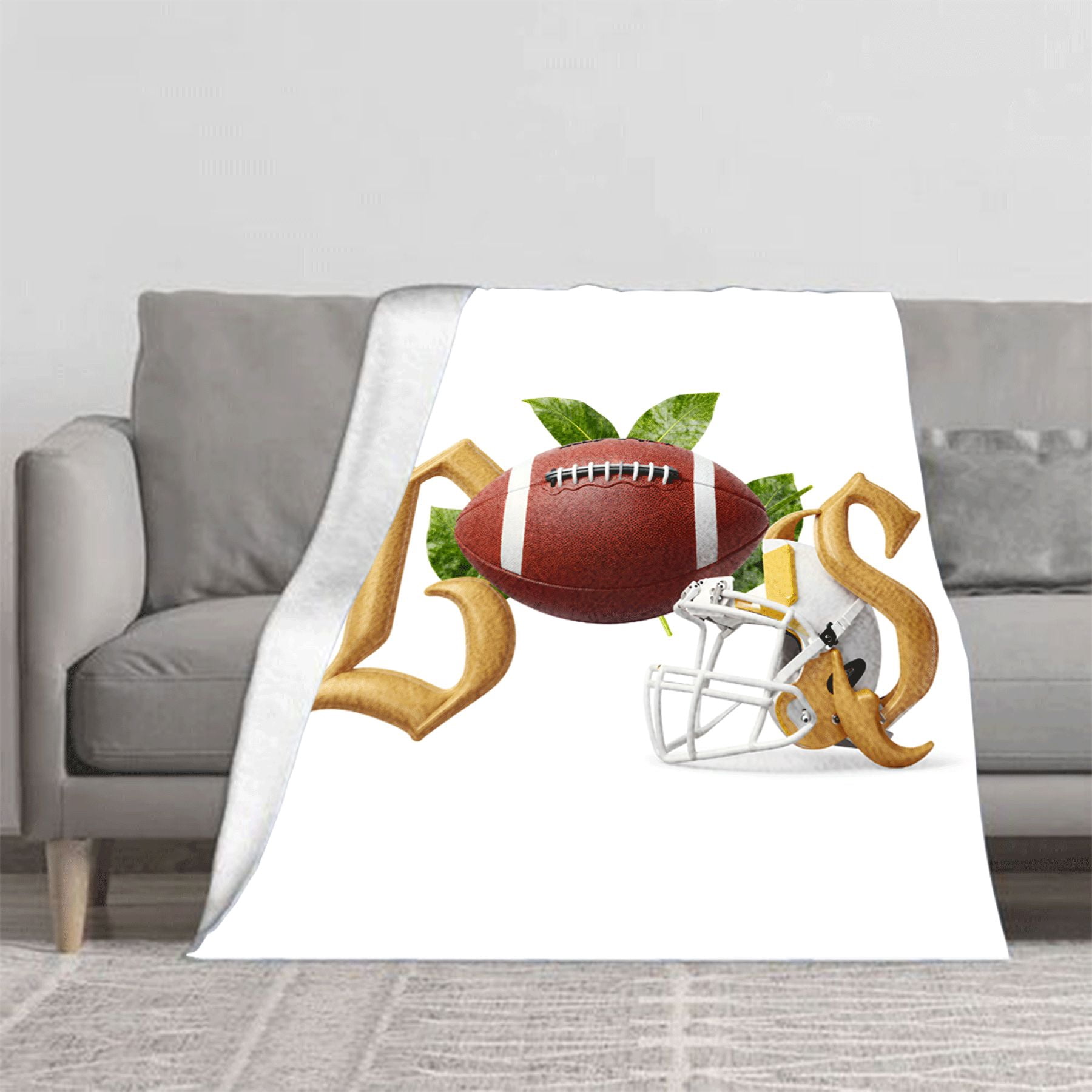 Durable Soft Flannel Blanket with Football & Helmet Design Cozy for ...