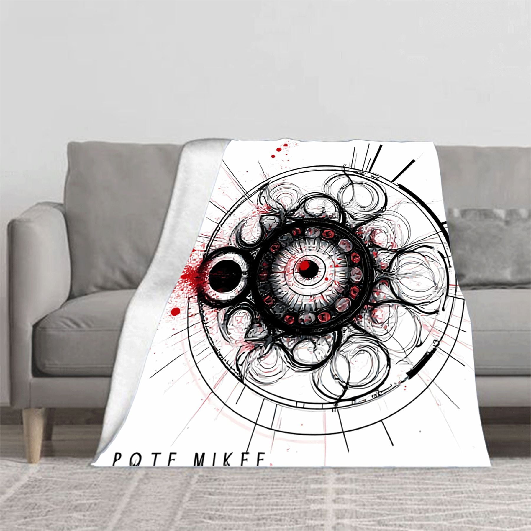 Durable Soft & Warm Flannel Blanket - Abstract Circular Design with ...