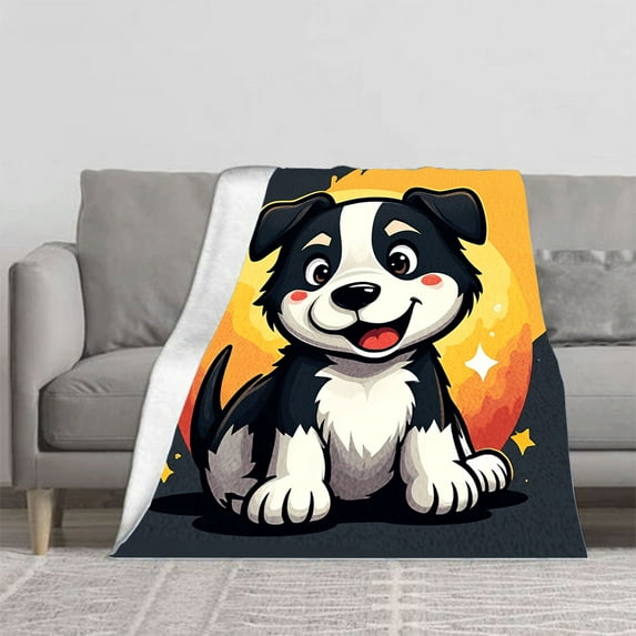 Durable Soft & Warm Flannel Blanket - Adorable Cartoon Puppy Design ...