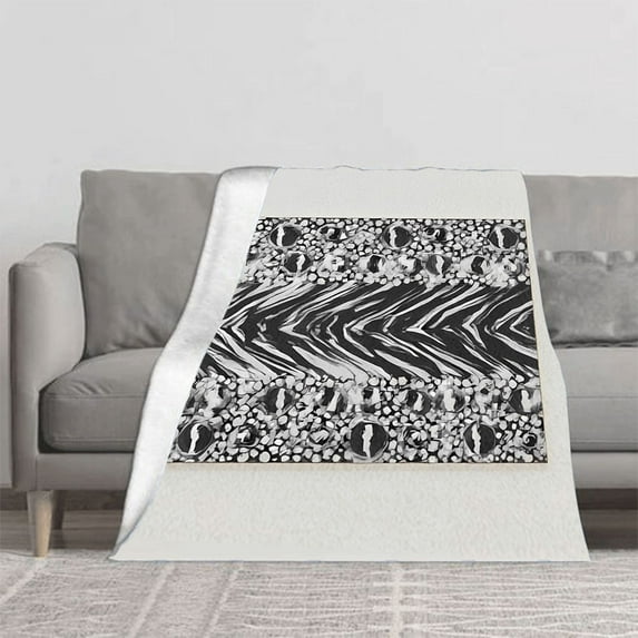 Durable Soft & Warm Flannel Blanket - Cozy Abstract Animal Stripe ...