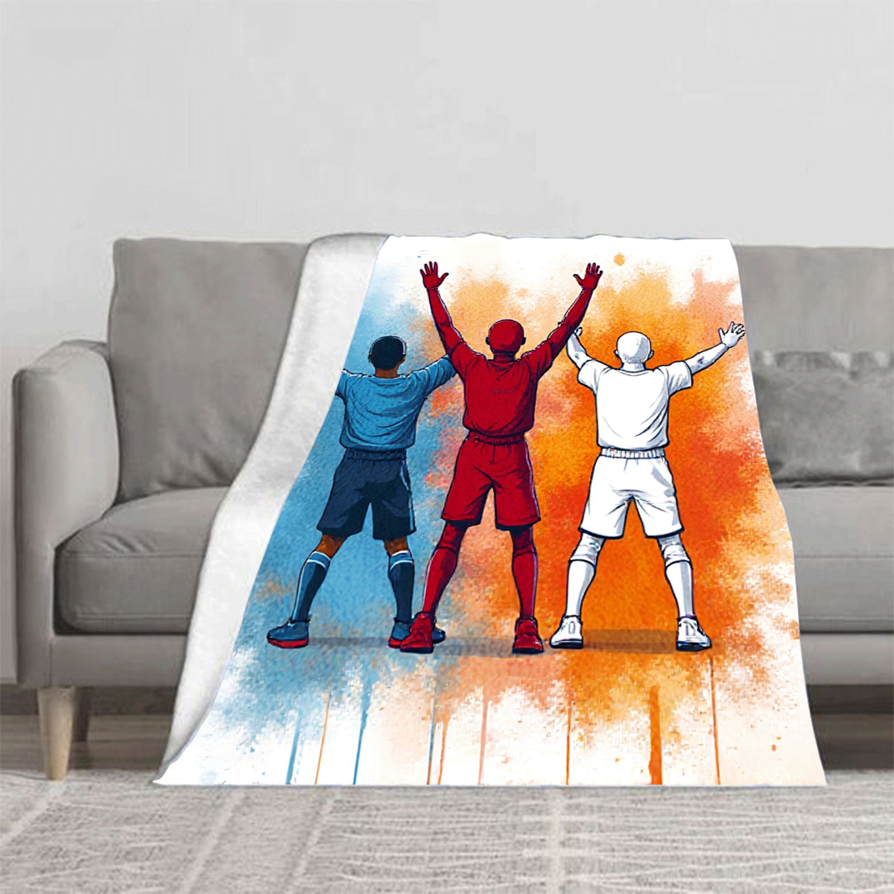 Durable Soft & Warm Flannel Blanket - Cozy Abstract Color Splash Design ...