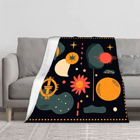 Durable Soft & Warm Flannel Blanket - Cozy Abstract Design with ...