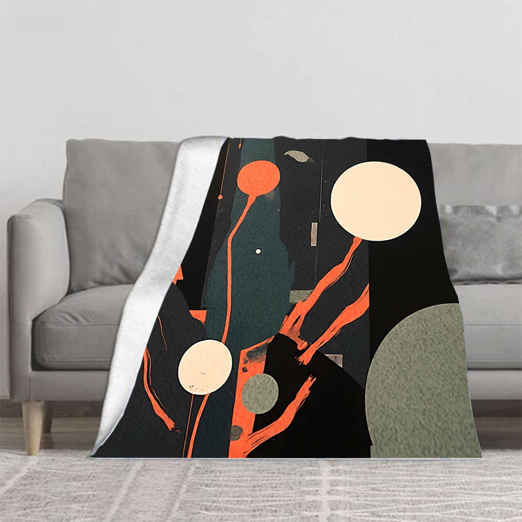 Durable Soft & Warm Flannel Blanket - Cozy Abstract Geometric Design in ...