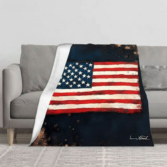 Durable Soft & Warm Flannel Blanket - Cozy American Flag Design Perfect ...
