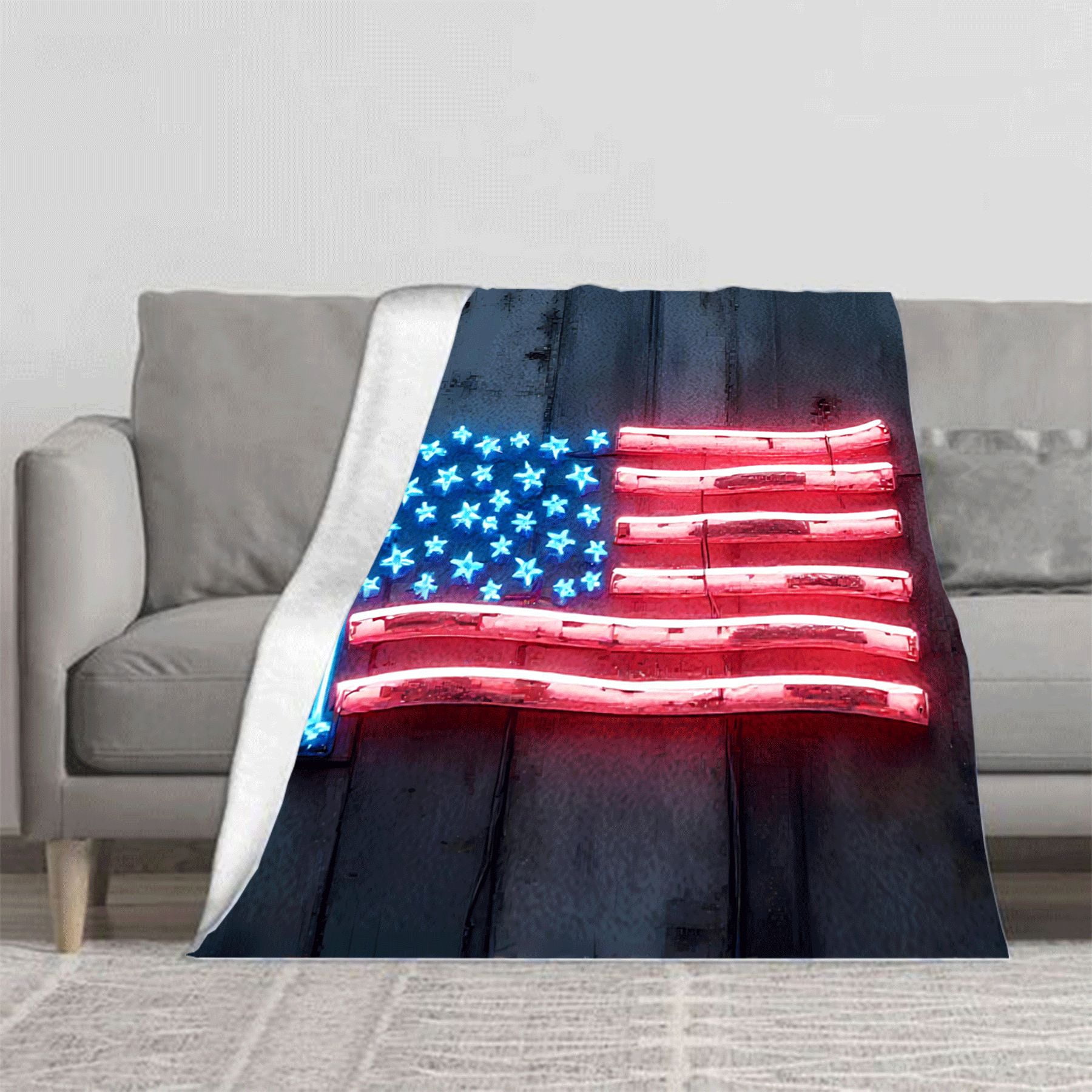 Durable Soft & Warm Flannel Blanket - Cozy American Flag Design Perfect ...