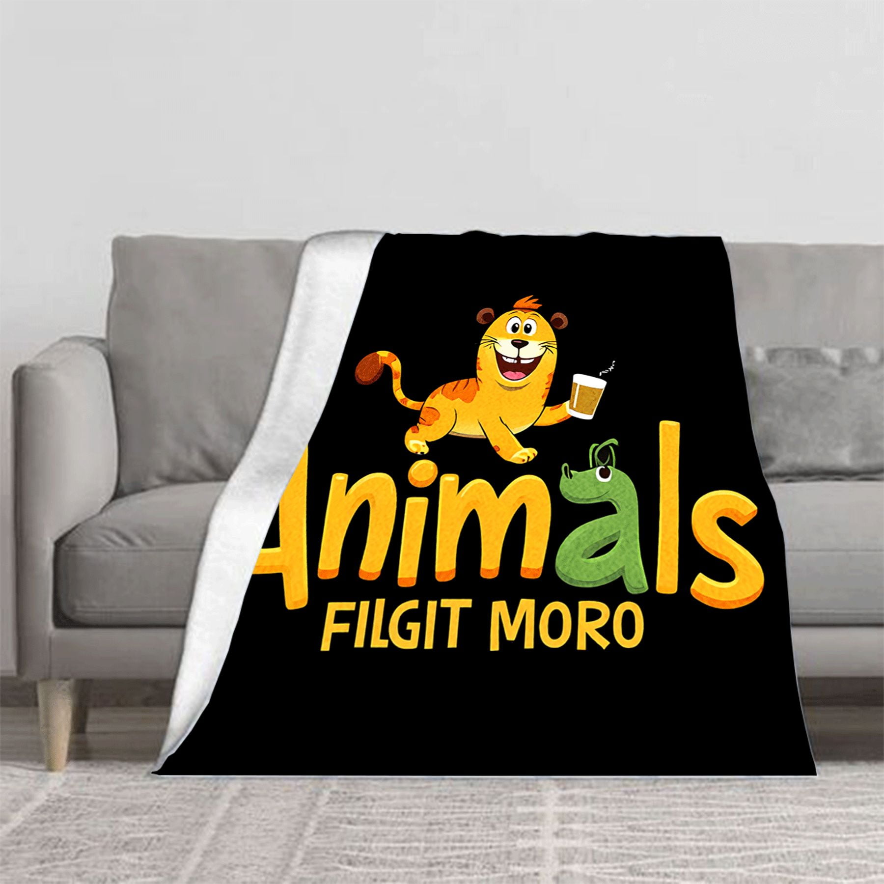 Durable Soft & Warm Flannel Blanket - Cozy Animal Print Design with ...