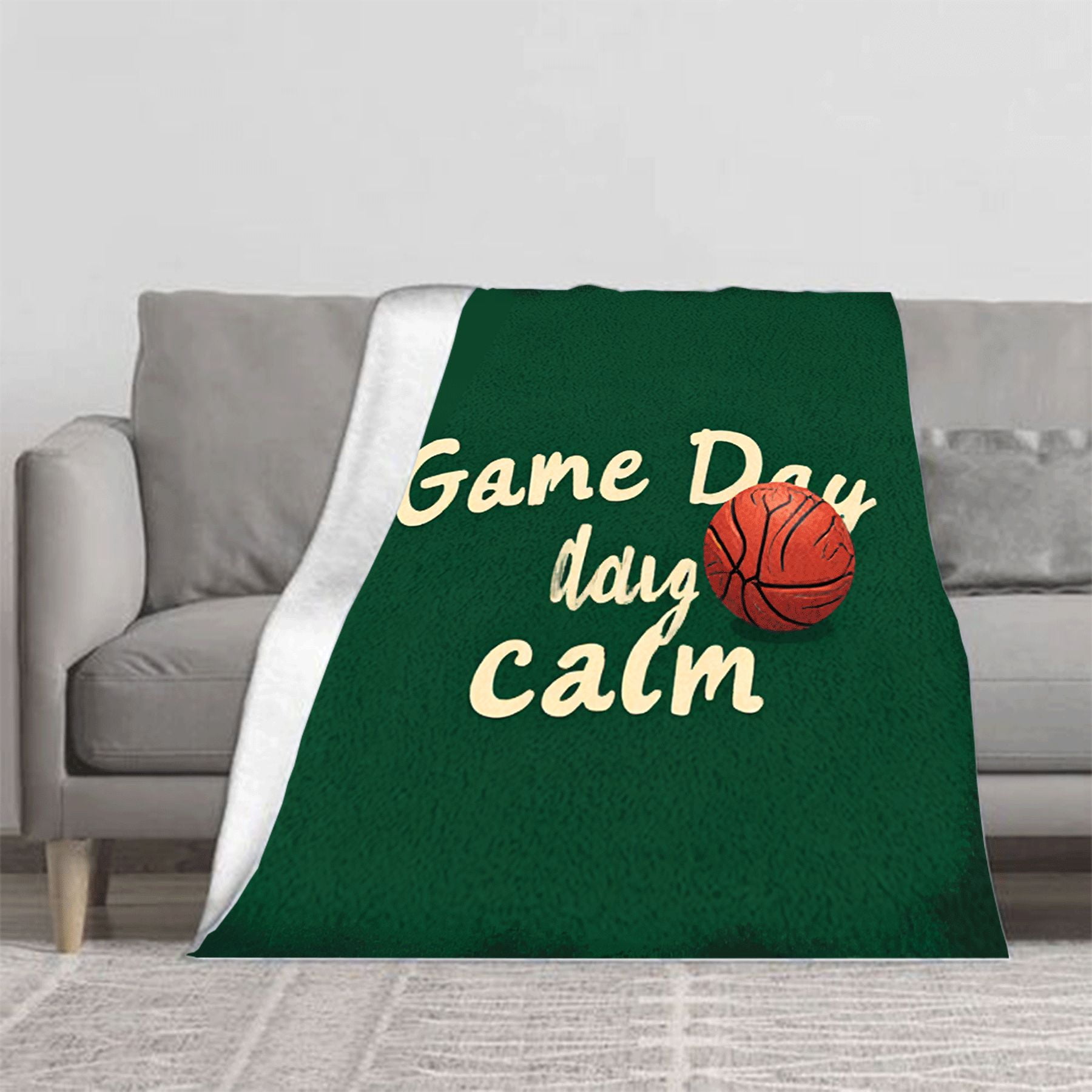 Durable Soft & Warm Flannel Blanket - Cozy Basketball Pattern Design ...