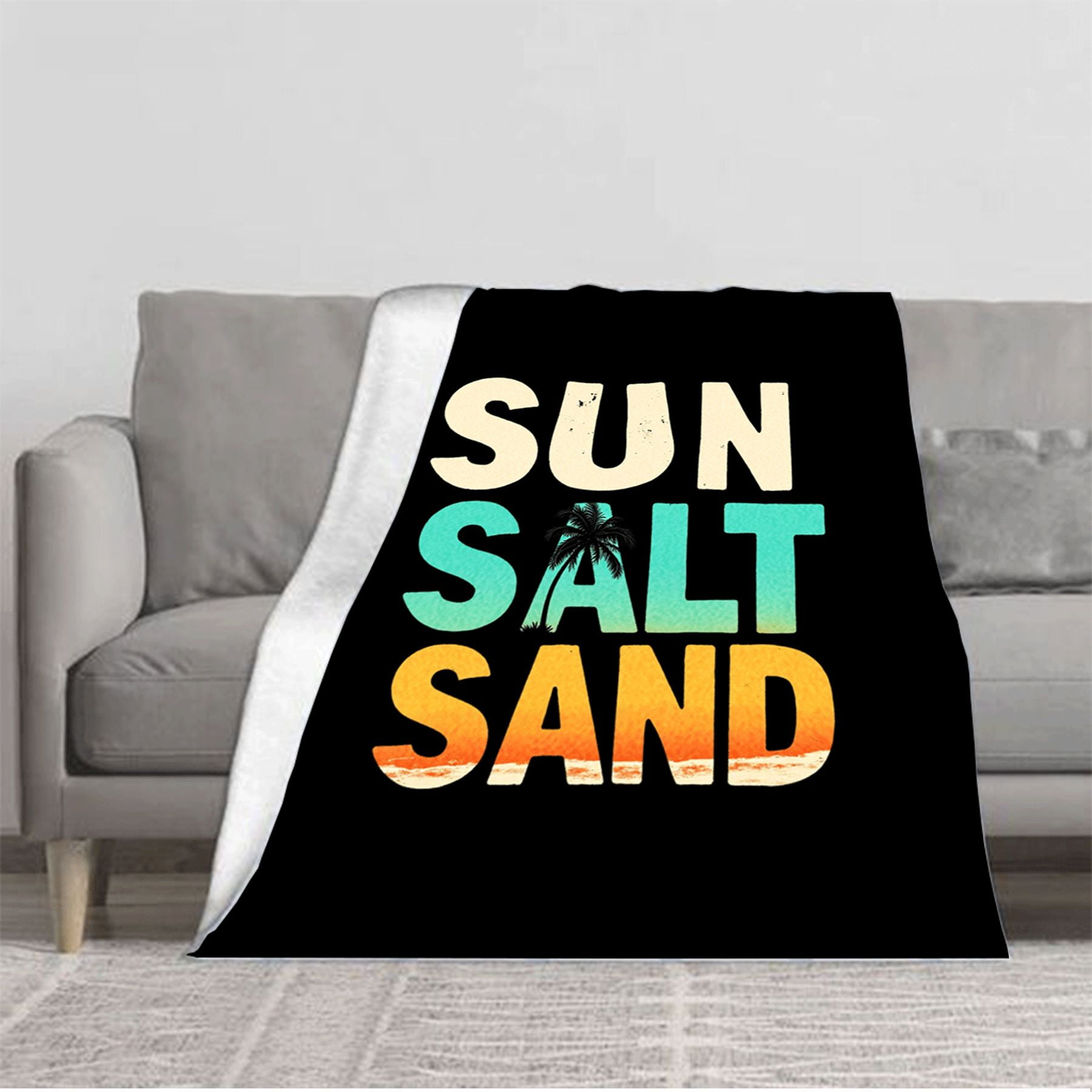 Durable Soft & Warm Flannel Blanket - Cozy Beach-Inspired Design with ...