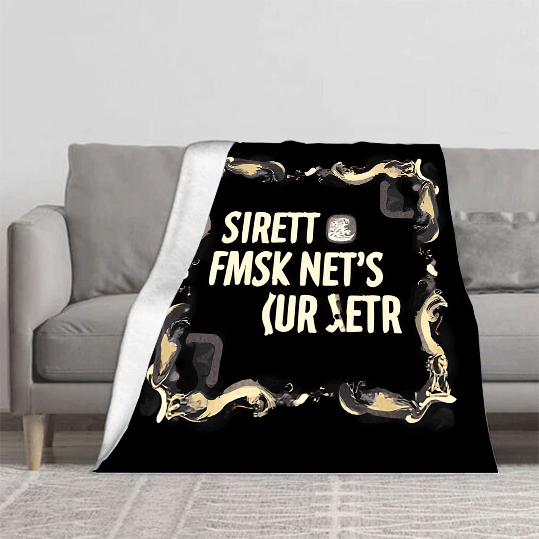 Durable Soft & Warm Flannel Blanket - Cozy Beige & Gray Swirl Pattern ...