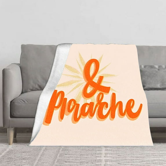 Durable Soft & Warm Flannel Blanket - Cozy Beige with Golden Design ...