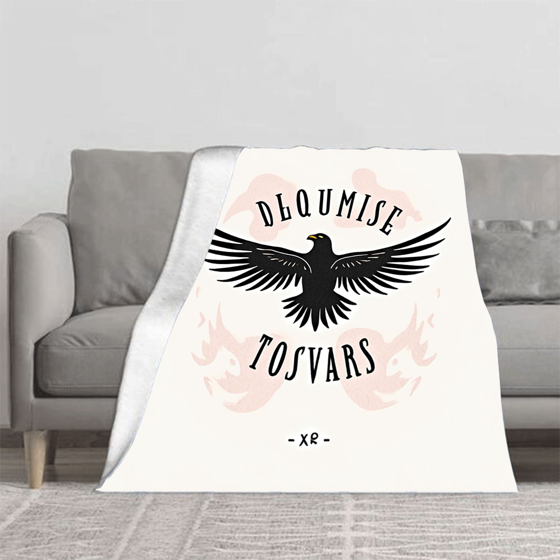 Durable Soft & Warm Flannel Blanket - Cozy Beige with Pink Flame ...