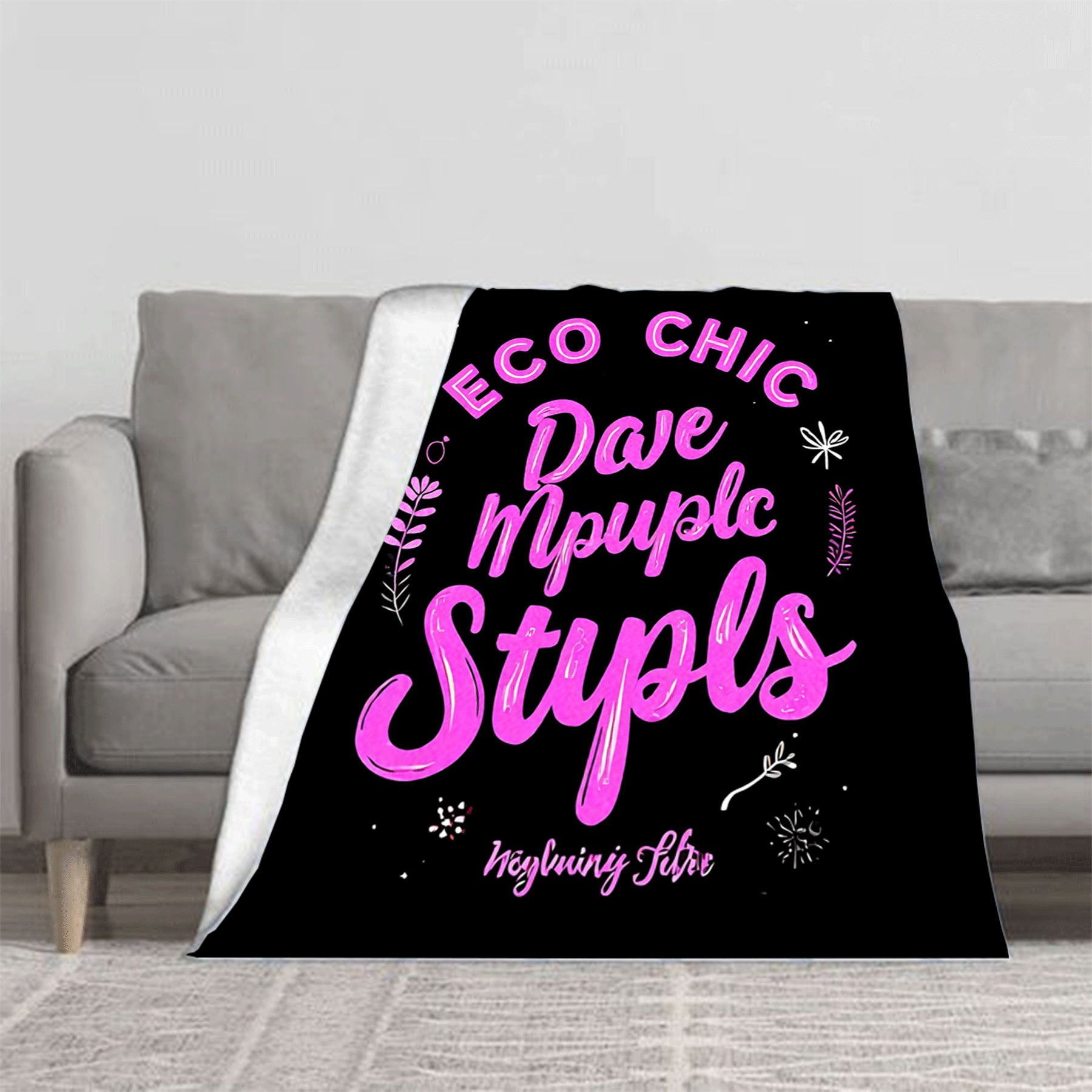 Durable Soft & Warm Flannel Blanket - Cozy Black Background with Chic ...