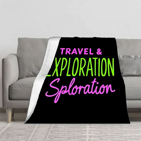 Durable Soft & Warm Flannel Blanket - Cozy Black Blanket with Bold Pink ...