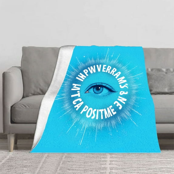 Durable Soft & Warm Flannel Blanket - Cozy Blue Eye Design with Radiant ...