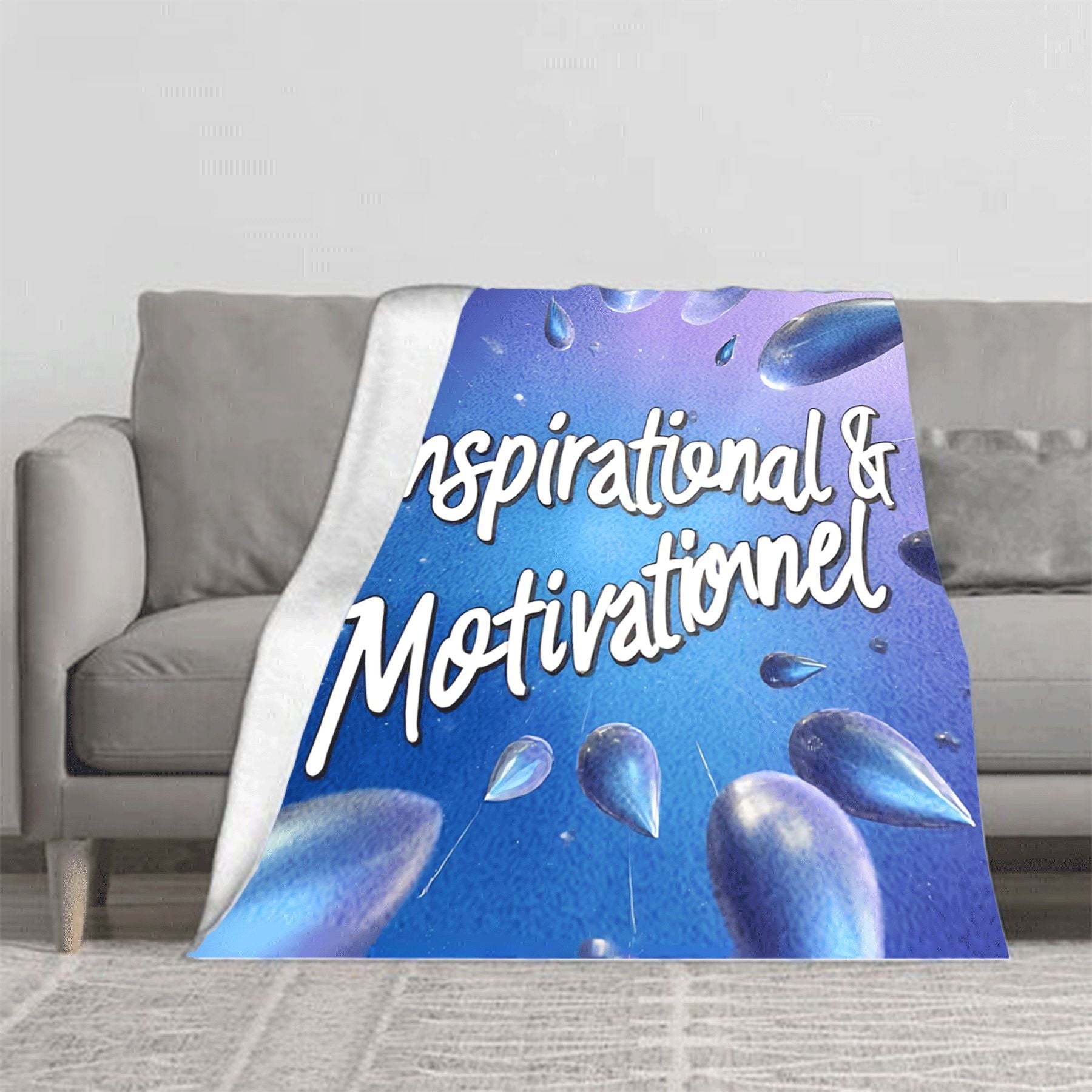 Durable Soft & Warm Flannel Blanket - Cozy Blue Gradient Design Perfect ...