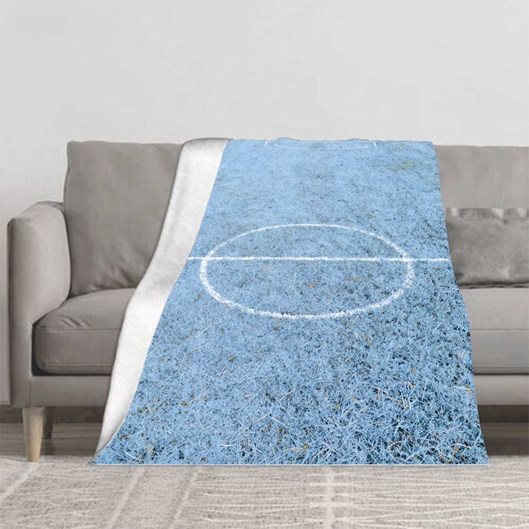 Durable Soft & Warm Flannel Blanket - Cozy Blue Grass Pattern Design ...