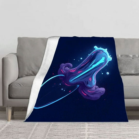 Durable Soft & Warm Flannel Blanket - Cozy Blue & Pink Swirl Pattern ...