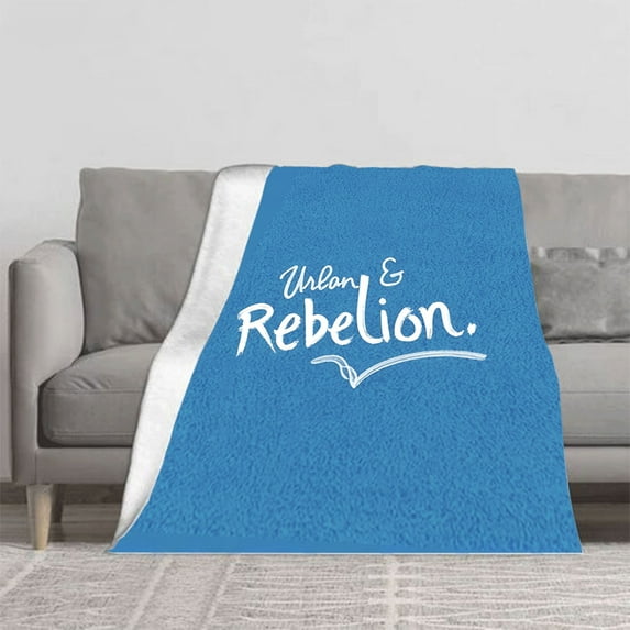 Durable Soft & Warm Flannel Blanket - Cozy Blue Urban & Rebellion ...