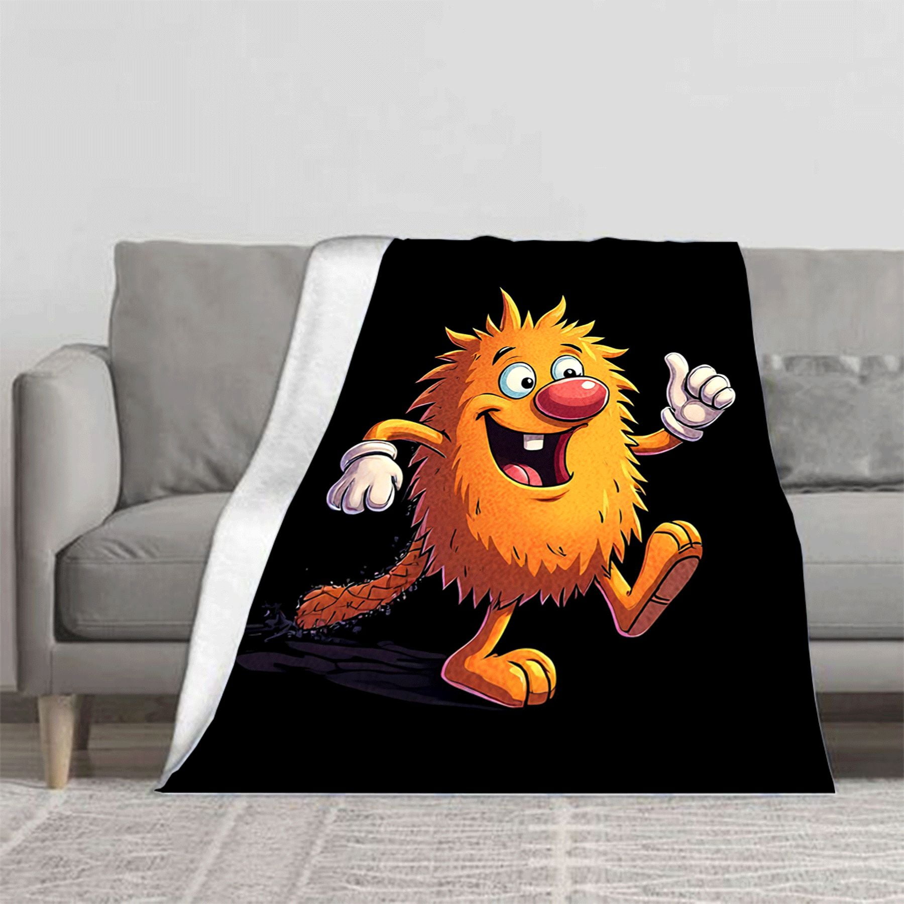 Durable Soft & Warm Flannel Blanket - Cozy Cartoon Character Design ...
