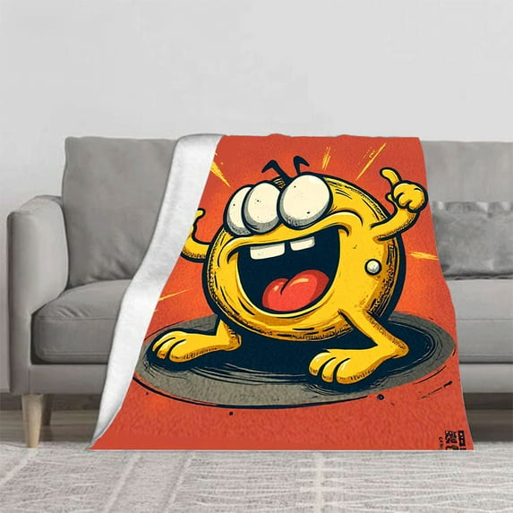 Durable Soft & Warm Flannel Blanket - Cozy Cartoon Character Design ...