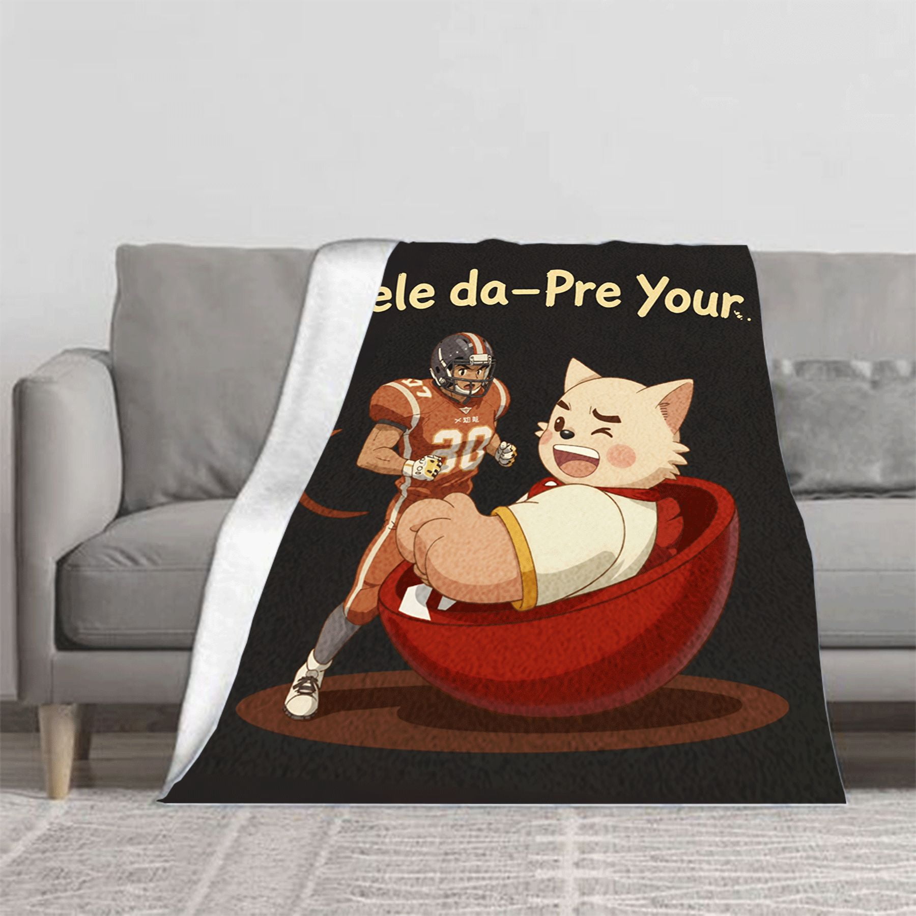 Durable Soft & Warm Flannel Blanket - Cozy Cartoon Design with Cheerful ...