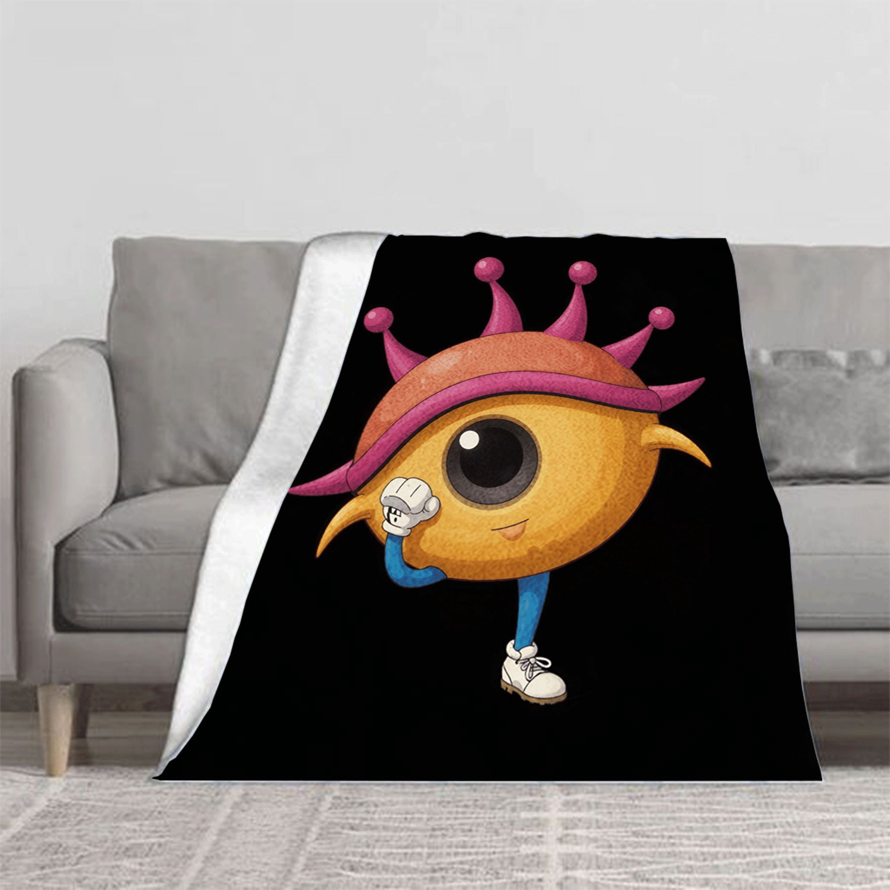Durable Soft & Warm Flannel Blanket - Cozy Cartoon Fish Design for Sofa ...