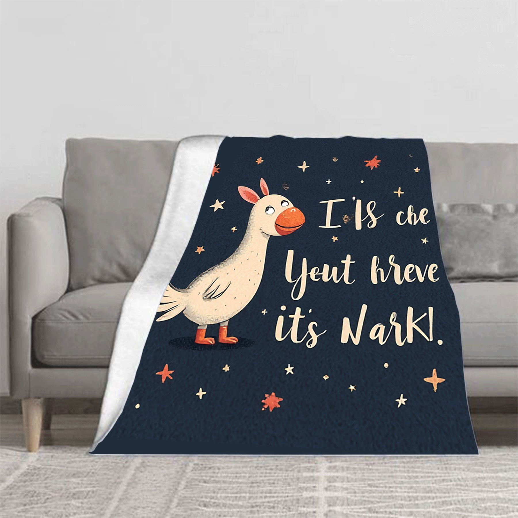 Durable Soft & Warm Flannel Blanket - Cozy Cartoon Goose Design Perfect ...