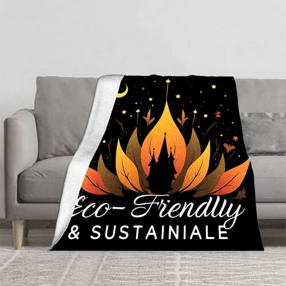 Durable Soft & Warm Flannel Blanket - Cozy Castle Design with Vibrant ...