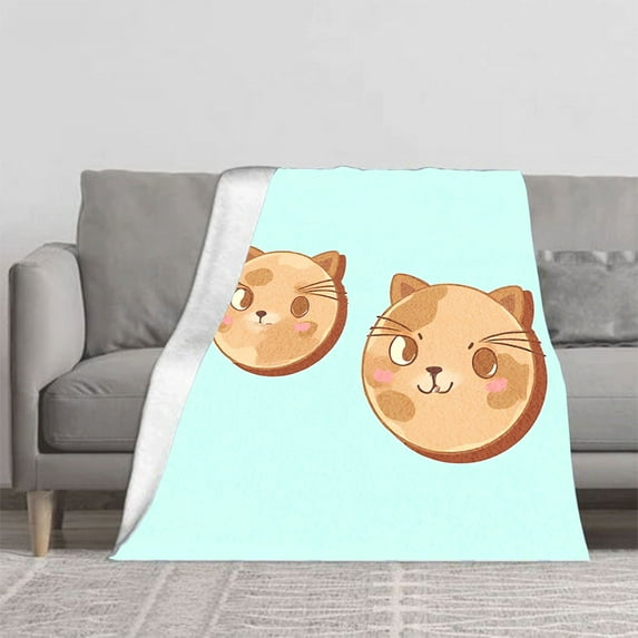 Durable Soft & Warm Flannel Blanket - Cozy Cat Faces Design Perfect for ...