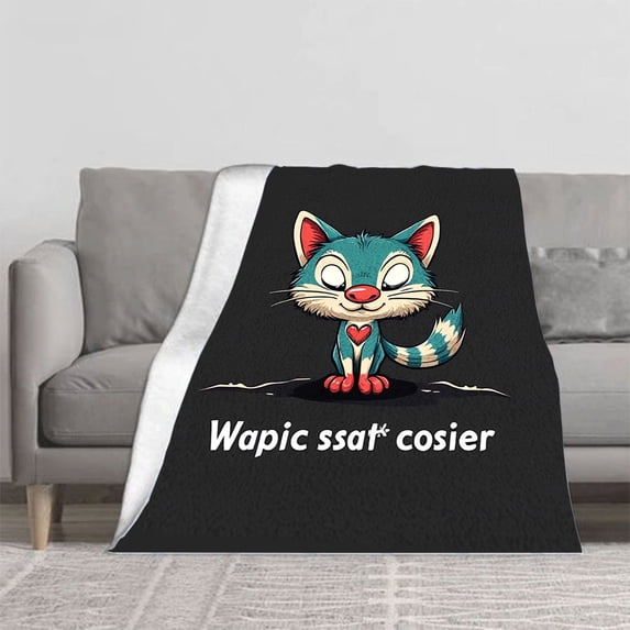 Durable Soft & Warm Flannel Blanket - Cozy Cat Pattern Design Perfect ...