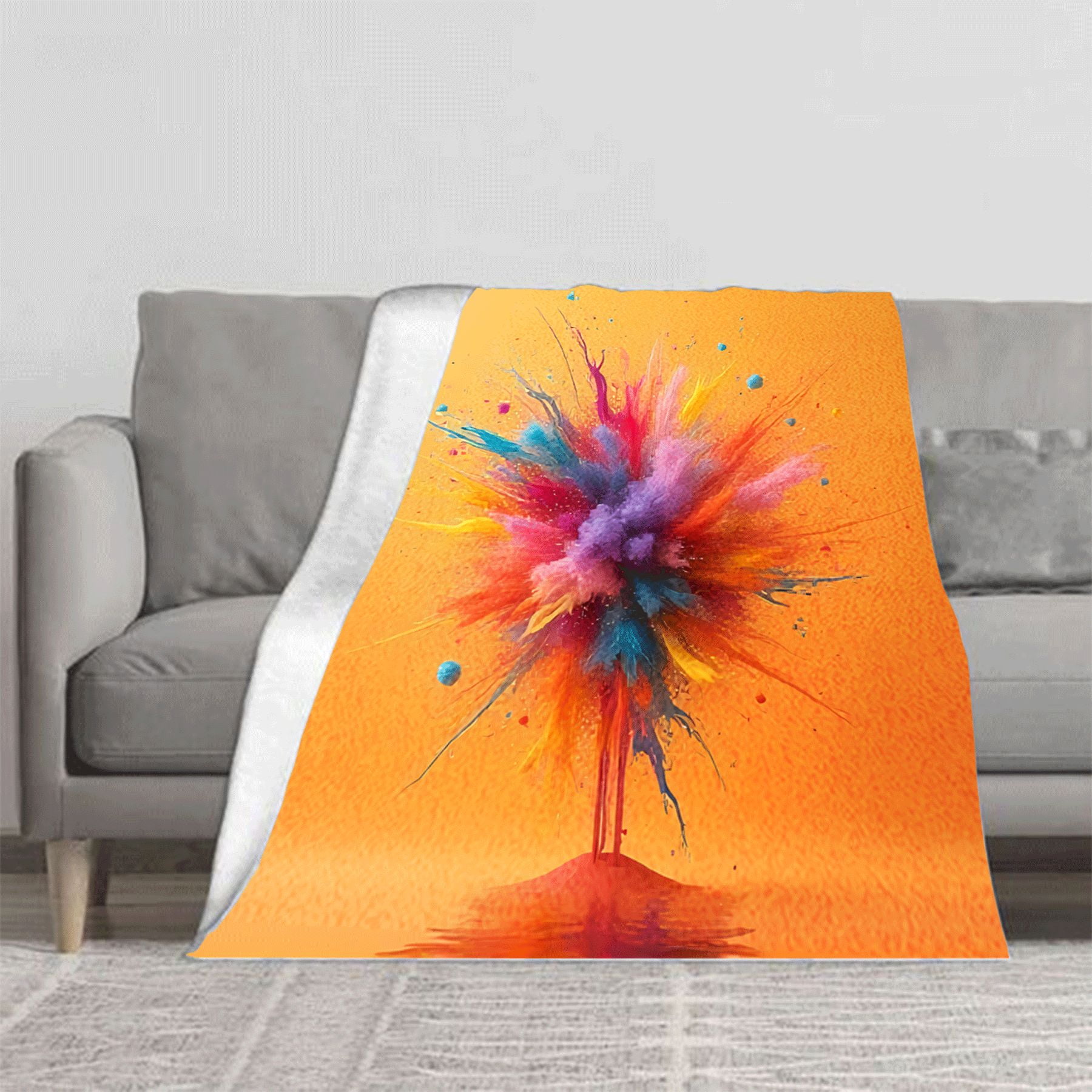 Durable Soft & Warm Flannel Blanket - Cozy Colorful Powder Explosion ...