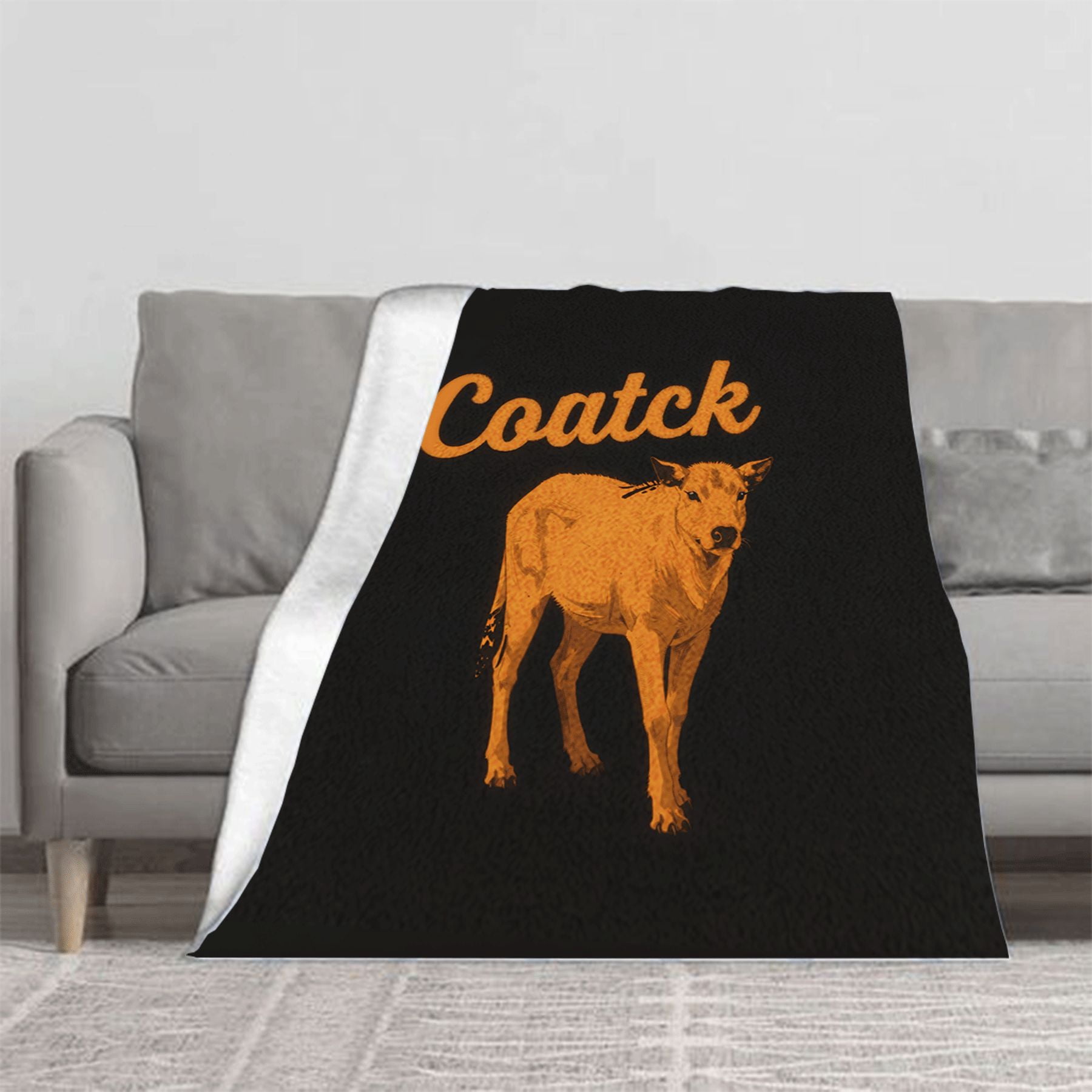 Durable Soft & Warm Flannel Blanket - Cozy Cow Print Design for Sofa ...