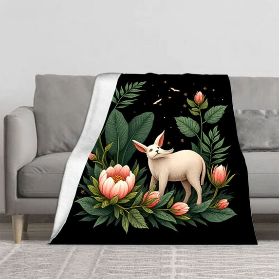 Durable Soft & Warm Flannel Blanket - Cozy Design with Whimsical White ...