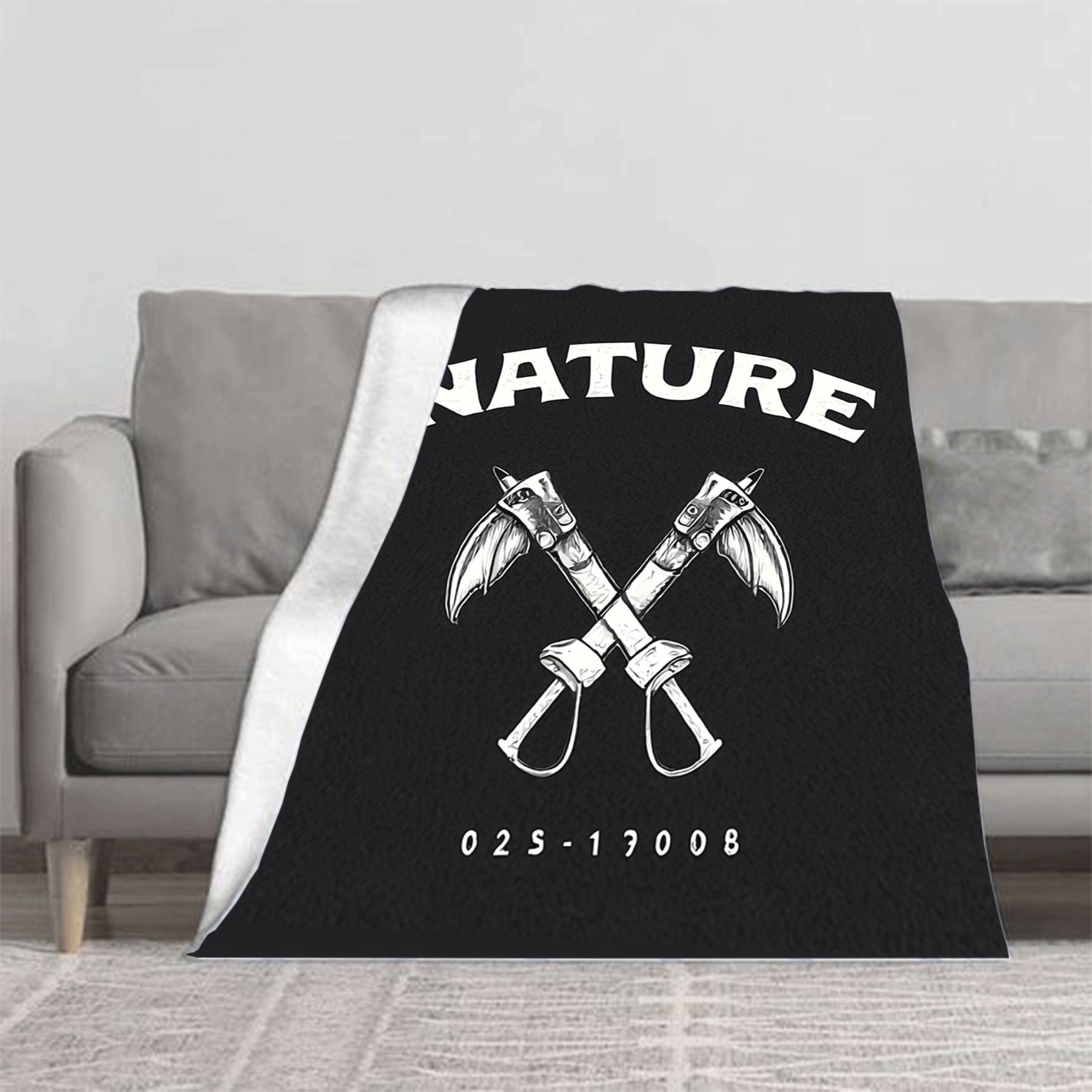 Durable Soft & Warm Flannel Blanket - Cozy Design with Crossed Axes ...