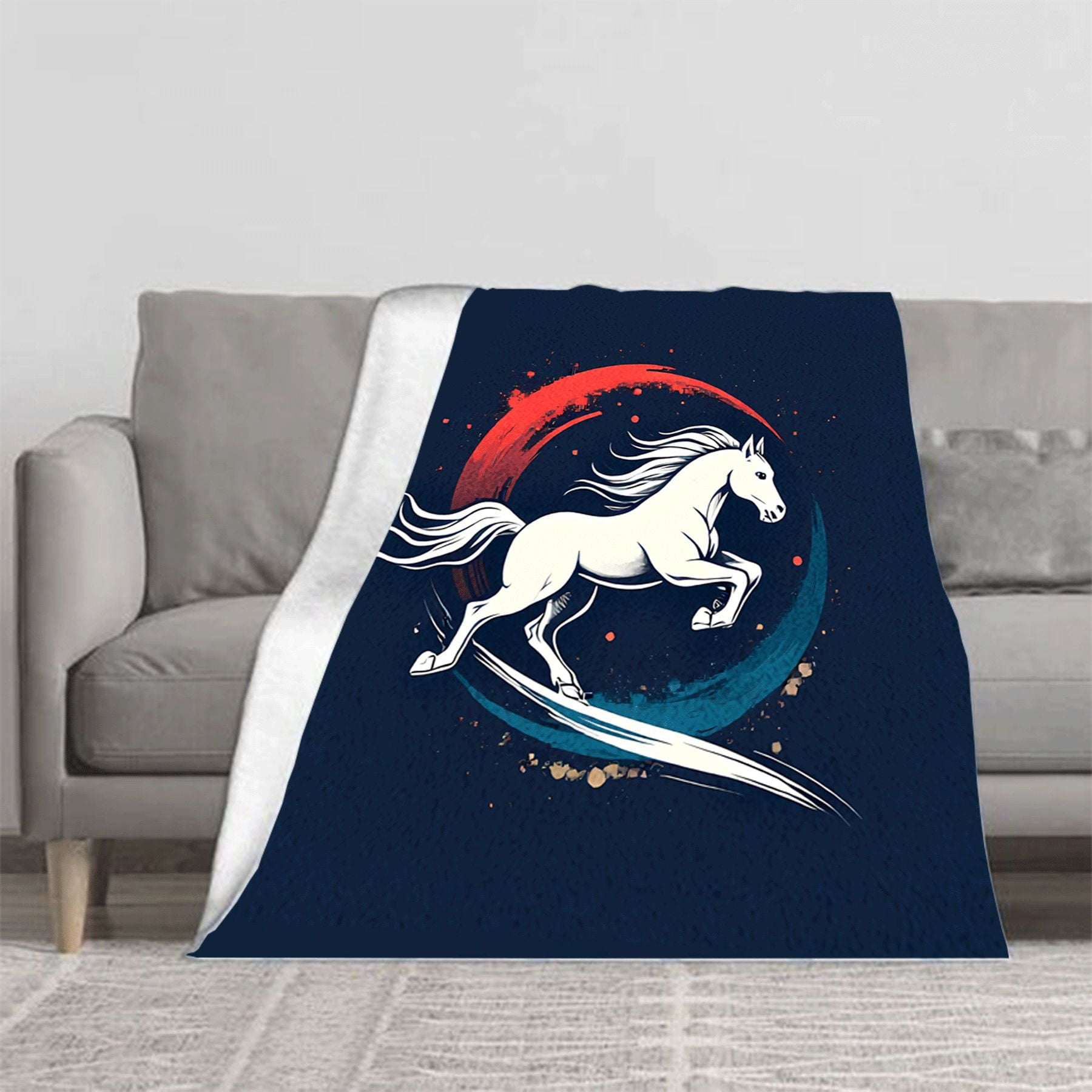 Durable Soft & Warm Flannel Blanket - Cozy Design with Dynamic Red ...