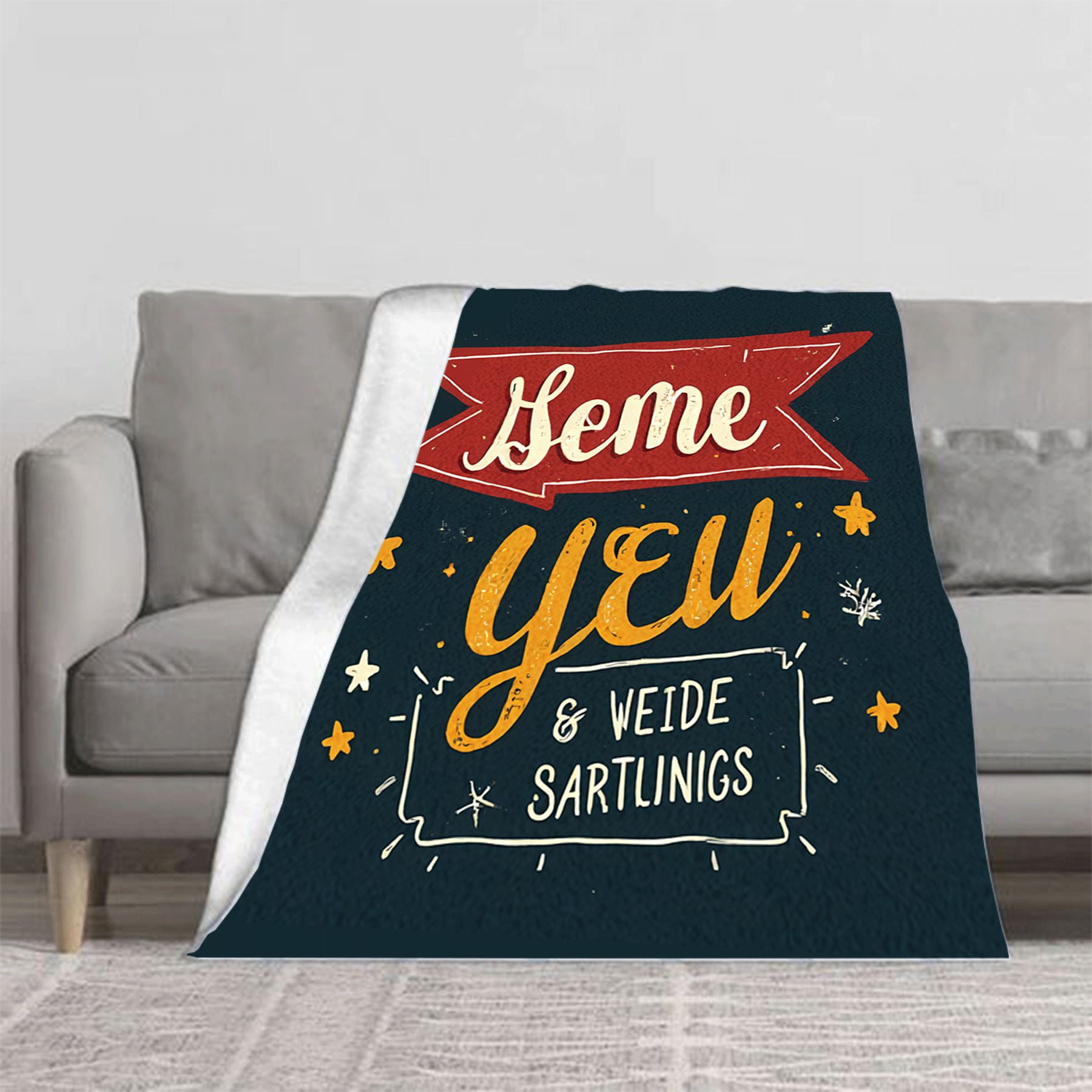 Durable Soft & Warm Flannel Blanket - Cozy Design with Elegant Cursive ...