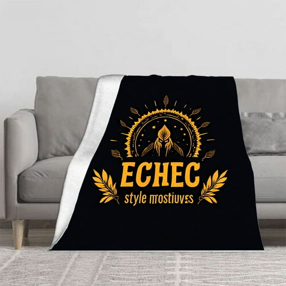 Durable Soft & Warm Flannel Blanket - Cozy Design with Elegant Golden ...