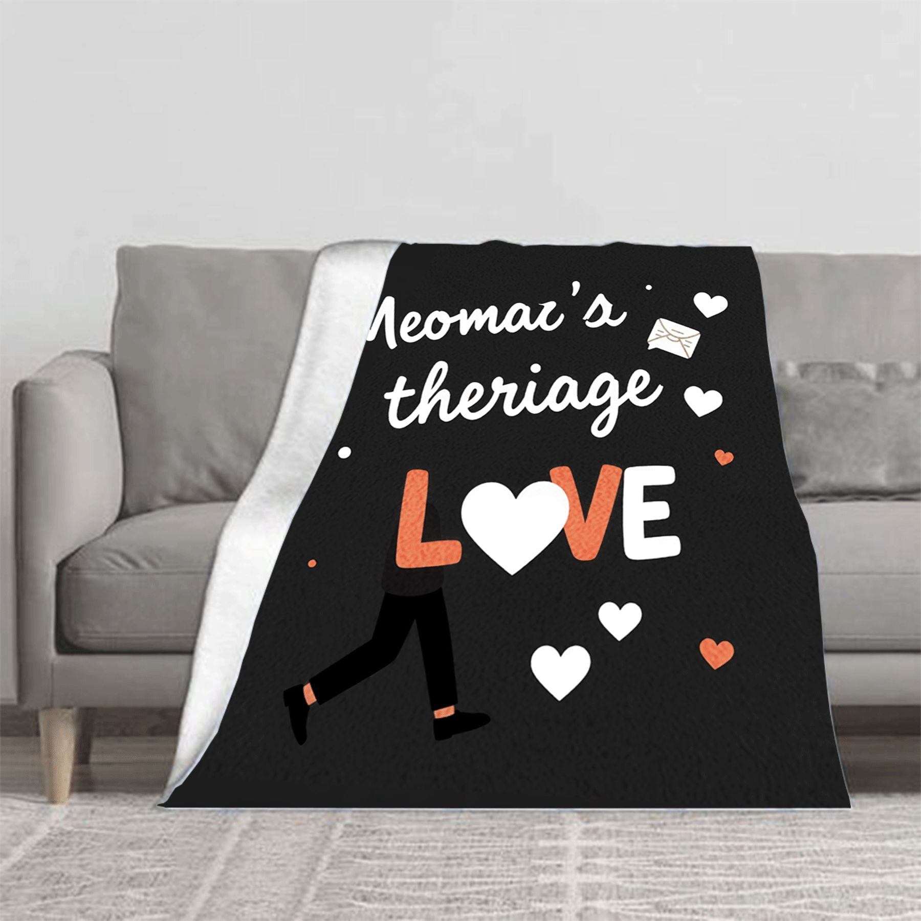 Durable Soft & Warm Flannel Blanket - Cozy Design with Elegant Hearts ...