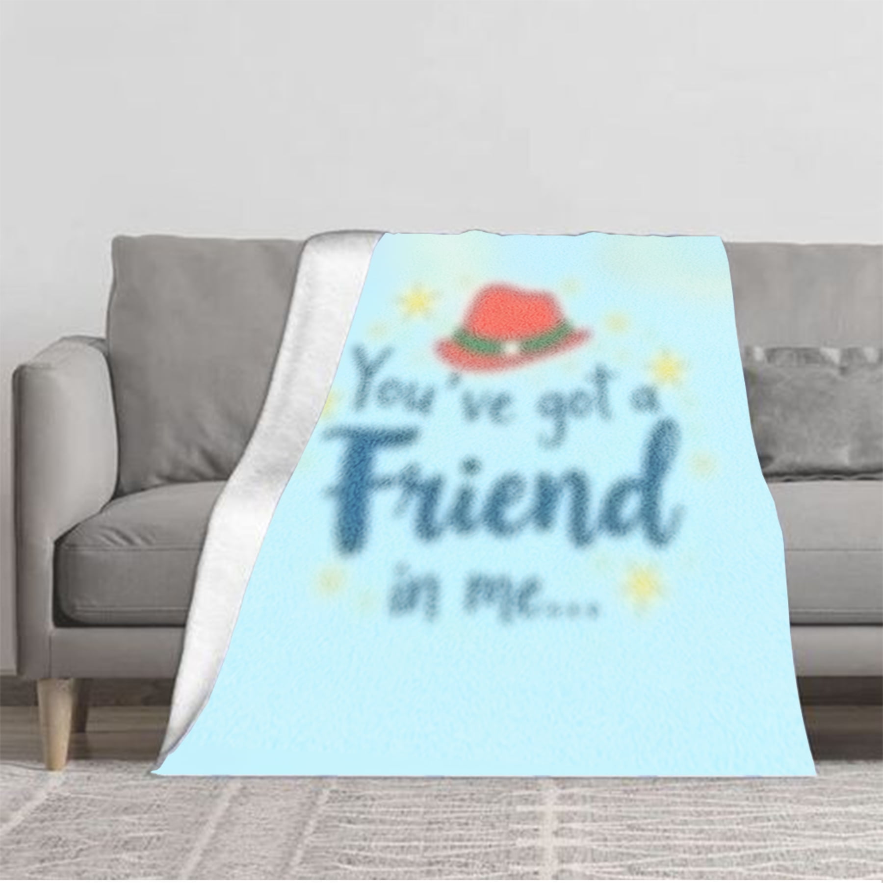 Durable Soft & Warm Flannel Blanket - Cozy Design with Light Blue ...