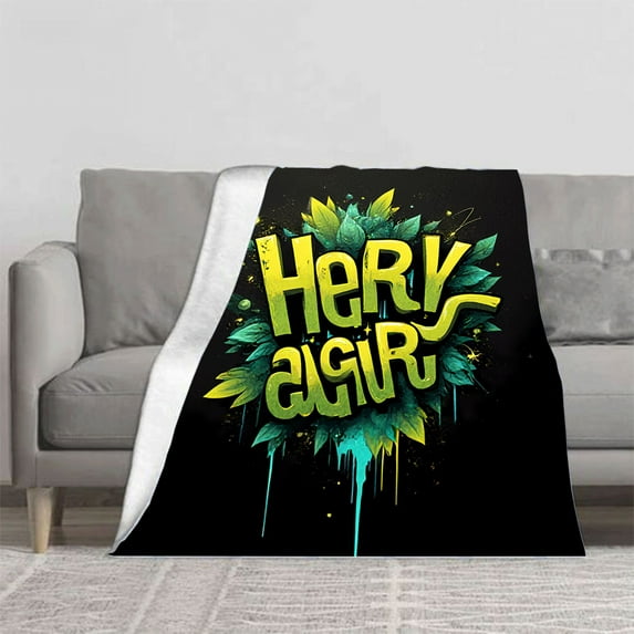 Durable Soft & Warm Flannel Blanket - Cozy Design with Vibrant Green ...