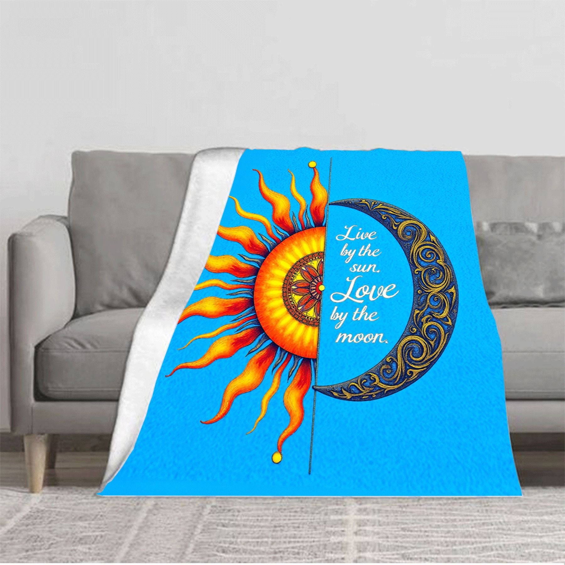 Durable Soft & Warm Flannel Blanket - Cozy Design with Vibrant Sun ...