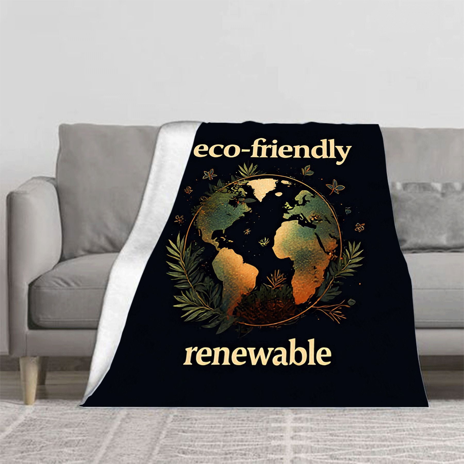 Durable Soft & Warm Flannel Blanket - Cozy Earthy Tones with Floral ...