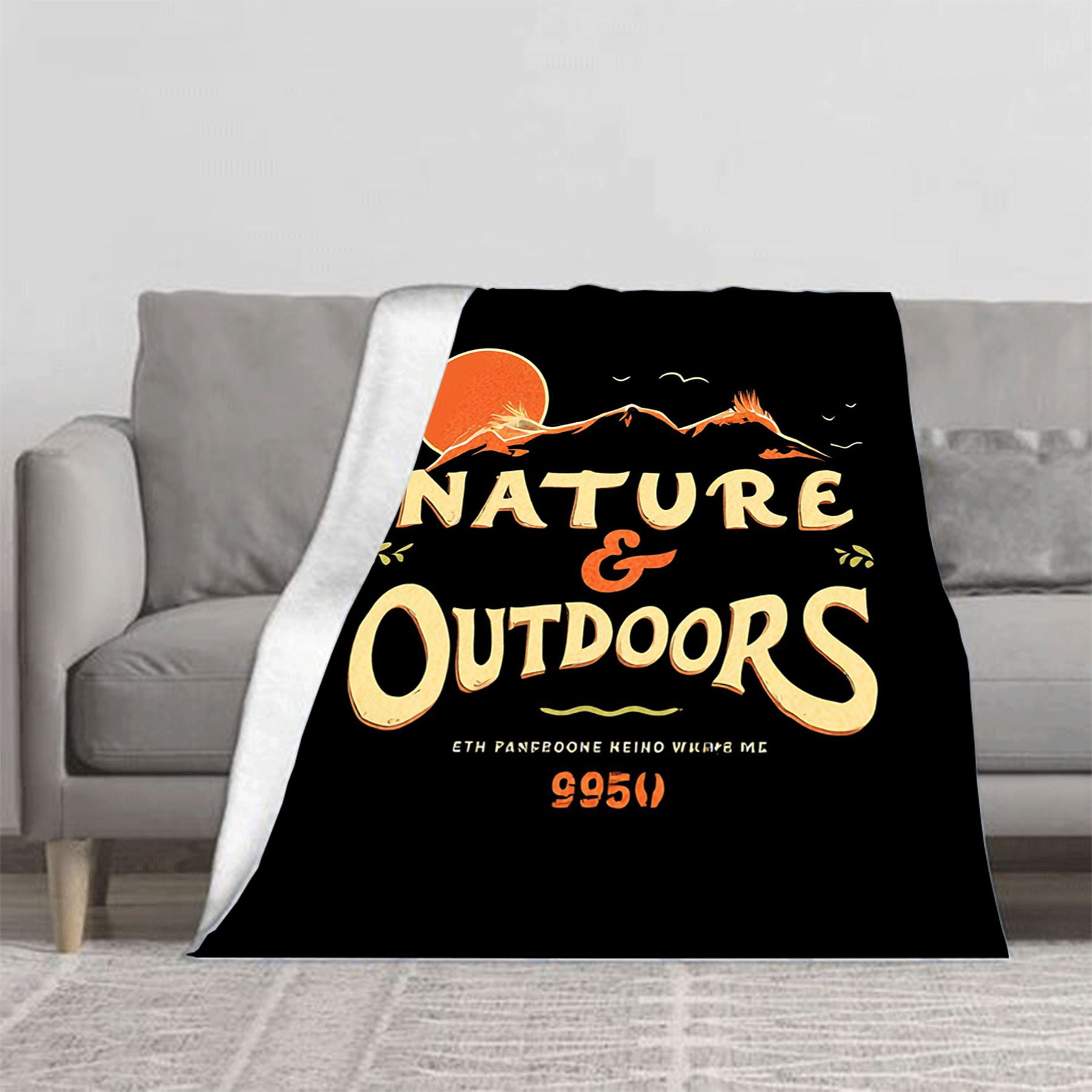 Durable Soft & Warm Flannel Blanket - Cozy Earthy Tones with Mountain ...