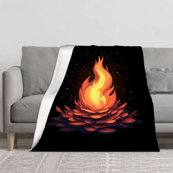 Durable Soft & Warm Flannel Blanket - Cozy Fire-Inspired Design for ...