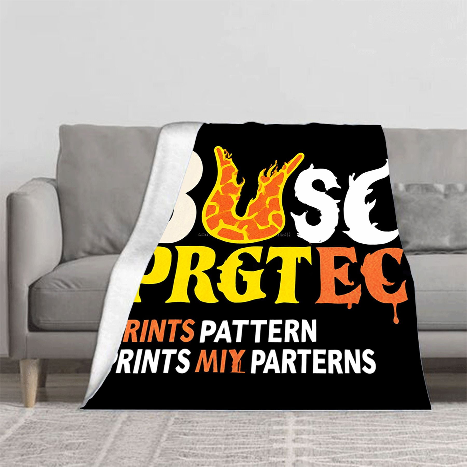 Durable Soft & Warm Flannel Blanket - Cozy Flame Pattern Design for ...