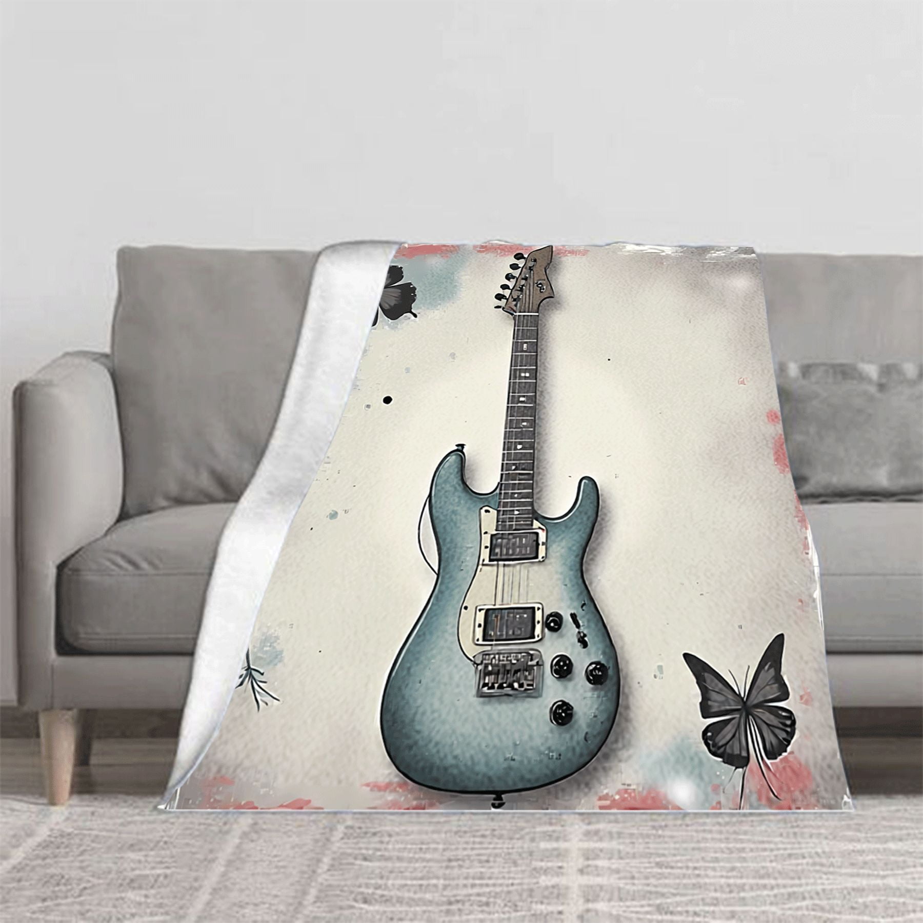 Durable Soft & Warm Flannel Blanket - Cozy Floral & Butterfly Pattern ...